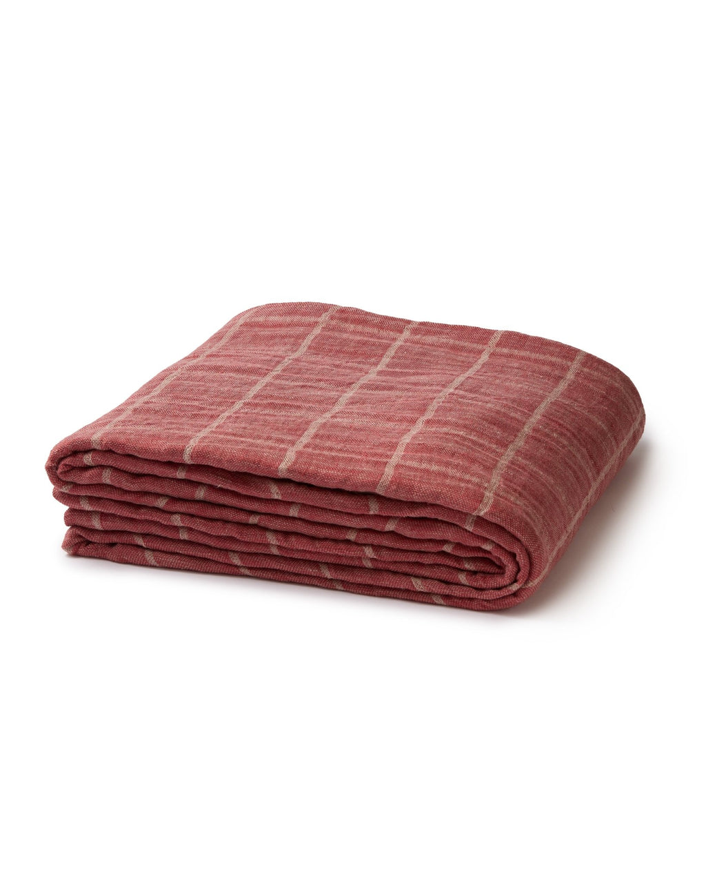 The Double Linen Bedcover - King/California King in Bordeaux/Oat ...